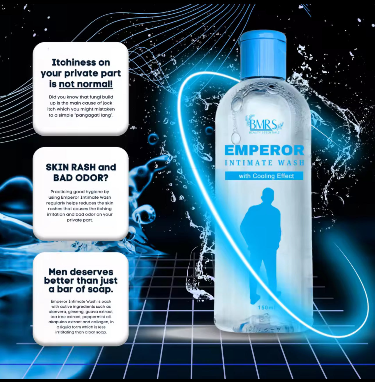 BMRS Emperor Intimate Wash | 150ml | For Men – DS BEAUTY GOODIES SHOP